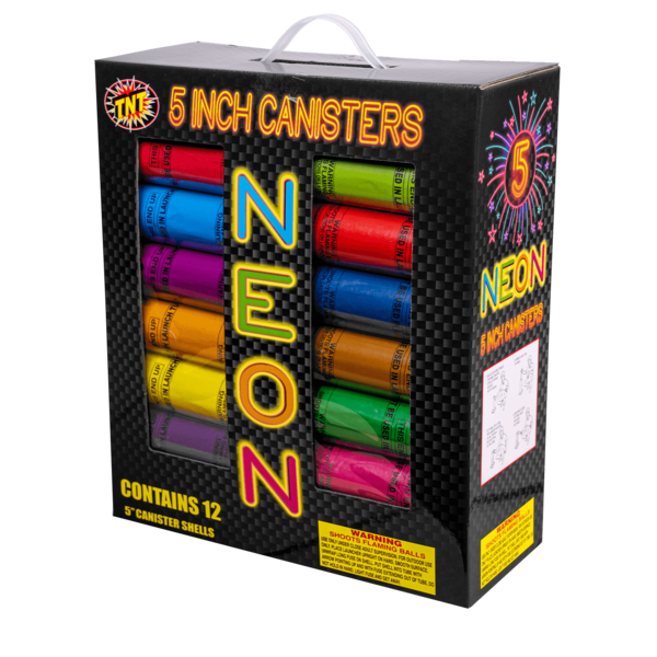 Neon 5” Canisters Shells | Fuse Fireworks | Fuse Fireworks